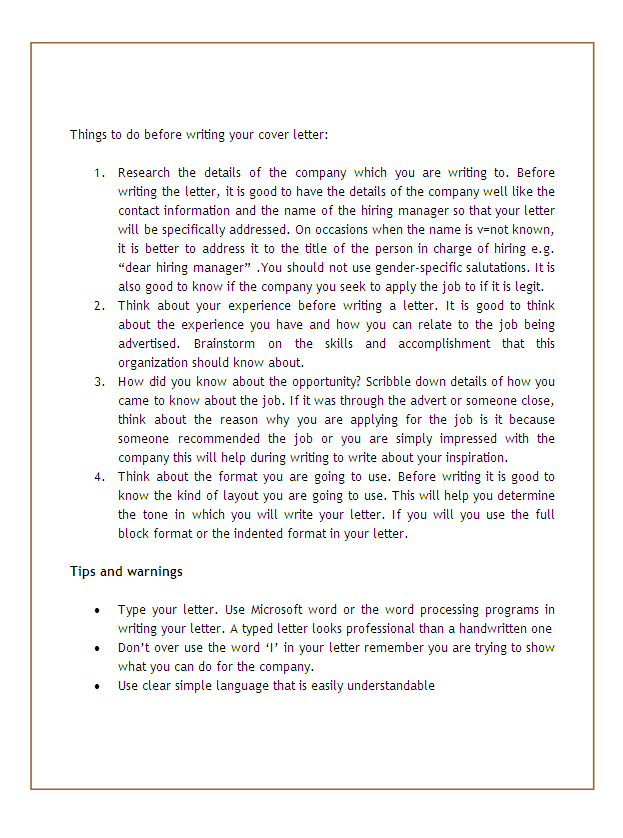 How To Write A Cover Letter Step By Step